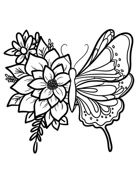 Vlinder Op Bloem Flores Para Colorir Borboletas Para Colorir Livros