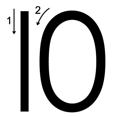 Number 10 Printing Worksheet