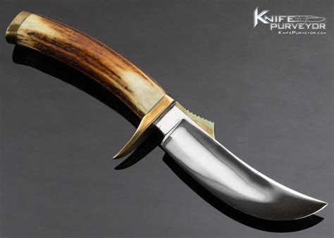 Bill Moran Custom Knife Lime Kiln Upswept Skinner With Brass Thumb