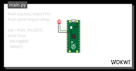 LED Blink On Raspberry Pi Pico With UPython Copy Wokwi ESP32 STM32