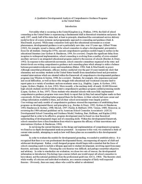 Developmental Analysis Paper Docsity