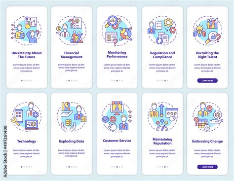 Common Business Problems Onboarding Mobile App Screen Set Management Walkthrough 5 Steps