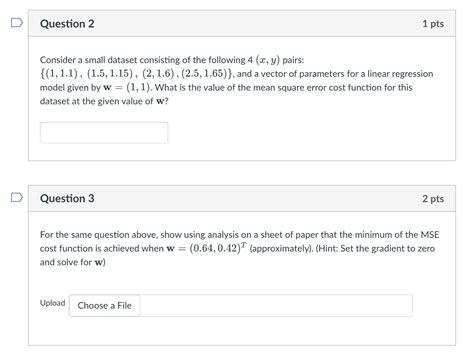 Solved Consider a small dataset consisting of the following | Chegg.com