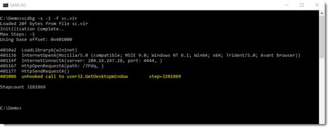 Another Quickie Using Scdbg To Analyze Shellcode Sans Isc