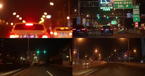 夜间开车，第一视角，街道夜景，深夜城市视频素材下载