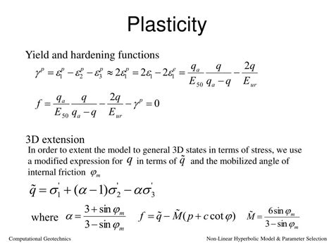 Ppt Non Linear Hyperbolic Model And Parameter Selection Powerpoint
