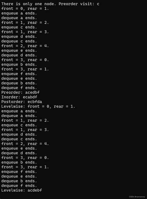 数据结构作业12——二叉树的创建与遍历 Csdn博客