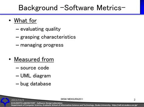 A Pluggable Tool For Measuring Software Metrics From Source Code Ppt