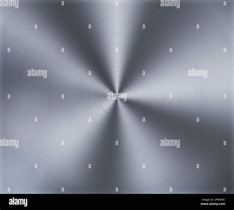 Shiny Radial Polished Texture Silver Circular Metal Background Stock