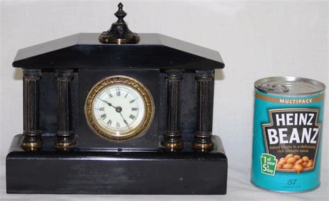 Very Unusual Miniature Antique Ansonia Slate Clock For Restoration