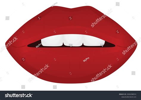 Red Lips Teeth Vector Stock Vector Royalty Free 2202298551 Shutterstock