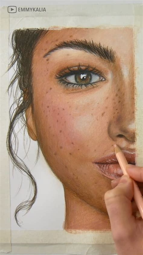 Watercolors And Colored Pencils Portrait Video Portrait Drawing