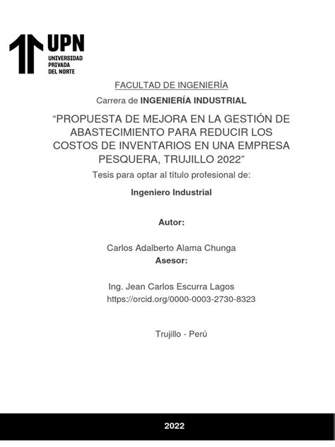 Alama Chunga Carlos Adalberto Pdf Logística Business