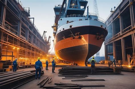 Behind The Scenes Shipbuilding At The Dock With Skilled Workers And