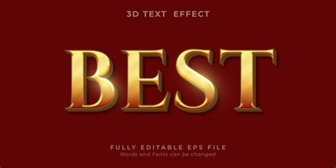 Premium Vector Best Text Editable Three Dimension Style