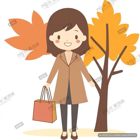 Ai创作图双11购物节女神购 秋季购物 金秋购物 手提袋人物插画 秋季欢乐购 秋天秋季新品秋装 逛街的女孩 购物女孩插画 一个逛街的女孩 卡通秋天女孩 手绘人物购物插画 秋装上市 抱购物袋女孩