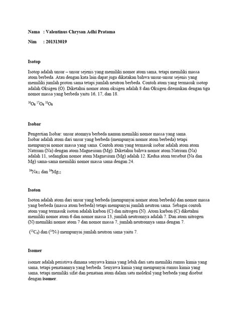 Isoton Isomer Isotop Isomer Pdf Seni And Disiplin Bahasa Sains And Matematika