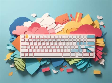 Premium Photo Colorful Papercraft Keyboard A Fun Computer Art Project