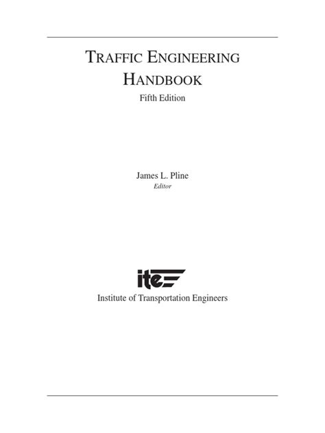 Pdf Traffic Engineering Handbook 5th Ed James L Pline Dokumentips