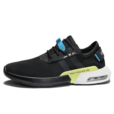 Мужские теннисные туфли с воздушной подушкой удобные сетчатые кроссовки на шнуровке спортивные