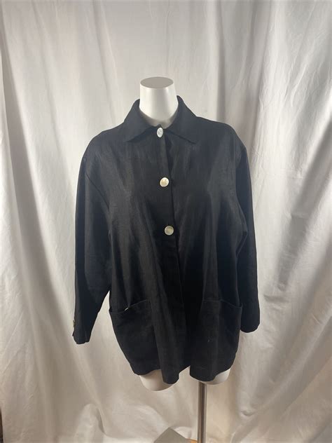 Vintage Linen David Dart Unlined Jacket Shell Button Gem