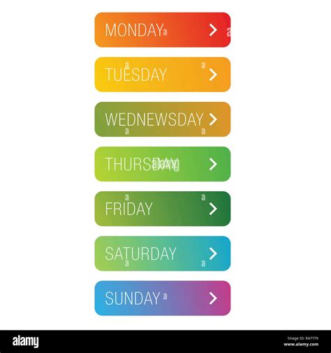 Days Of The Week Button Stock Vector Image And Art Alamy