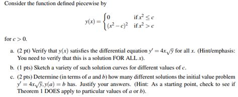 solved consider the function defined piecewise by