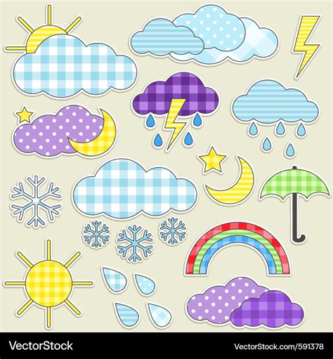 Weather Stickers Royalty Free Vector Image Vectorstock