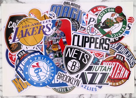 35 Pcs Nba Team Logo Stickers Nba Stickers Nba Champions Etsy