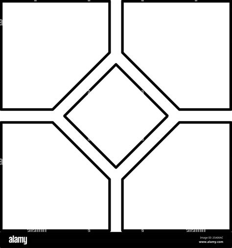 Ceramic Tile Paving Slab Contour Outline Line Icon Black Color Vector