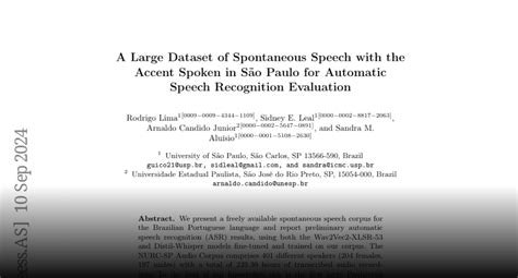 Paper Page A Large Dataset Of Spontaneous Speech With The Accent