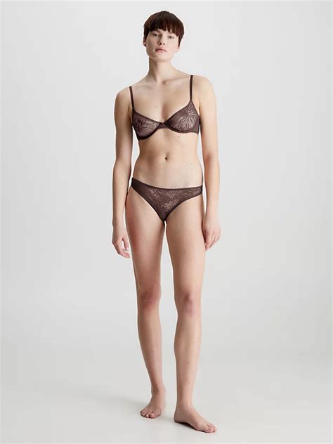 Thong Sheer Marquisette Calvin Klein® 000qf6878ebkc