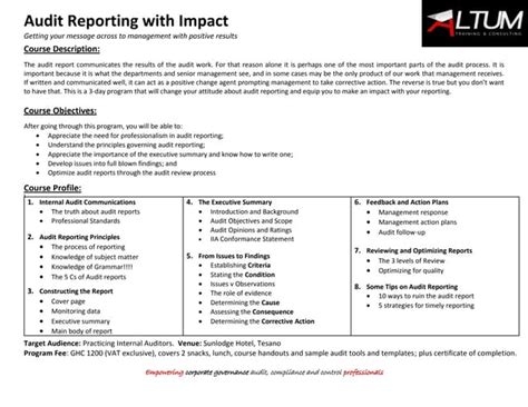 Internal Audit Report Writing Best Practice Pptx