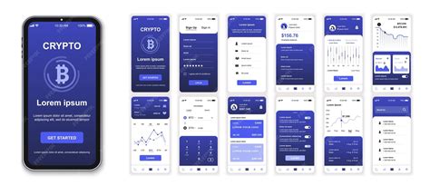 Premium Vector Crypto Mobile App Interface Screens Template Set Online Account Financial