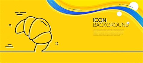 크로와상 라인 아이콘입니다 베이커리 음식 기호입니다 최소 라인 노란색 배너입니다 벡터 0명에 대한 스톡 벡터 아트 및 기타 이미지 0명 개념 개념과 주제 Istock