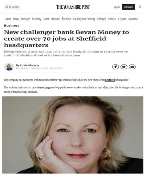 Bevan Money Partnership Featured On The Yorkshire Post Business Page John Lamond Assoc Cipd