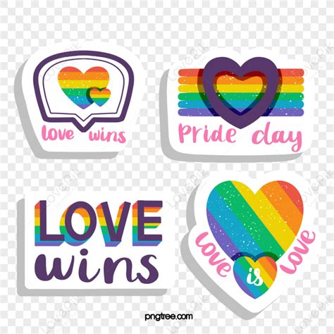 간단한 일러스트 스타일 레인보우 월 테마 스티커lgbt단순한 Png 일러스트 무료 다운로드 Lovepik