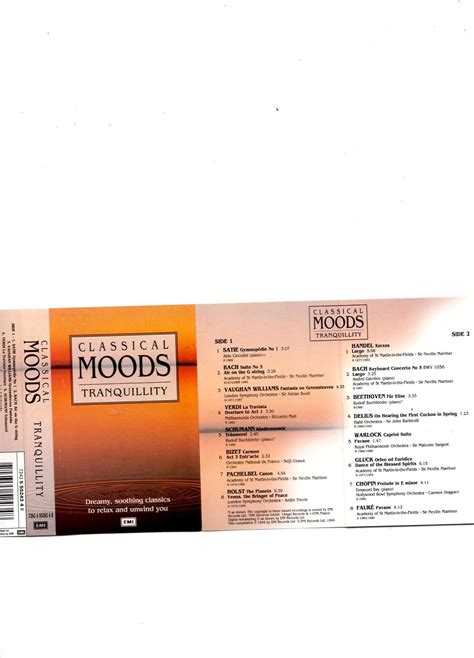 Classical Moods Tranquillity Cassette Uk Cds And Vinyl
