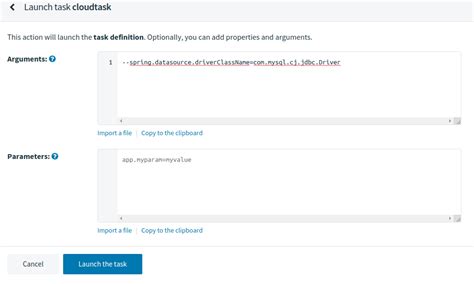 Spring Cloud Data Flow Task How To Pass Command Line Argument