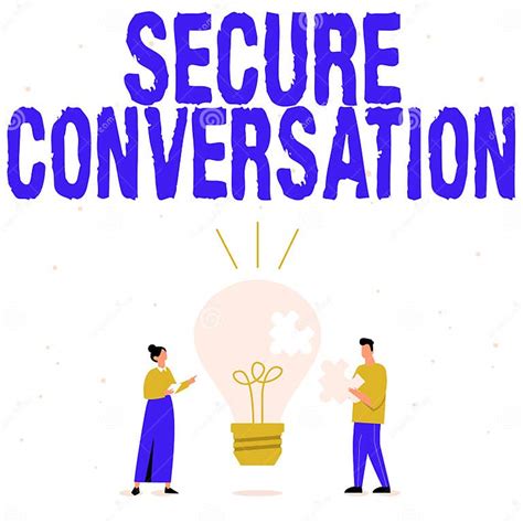 Text Sign Showing Secure Conversation Internet Concept Secured Encrypted Communication Between