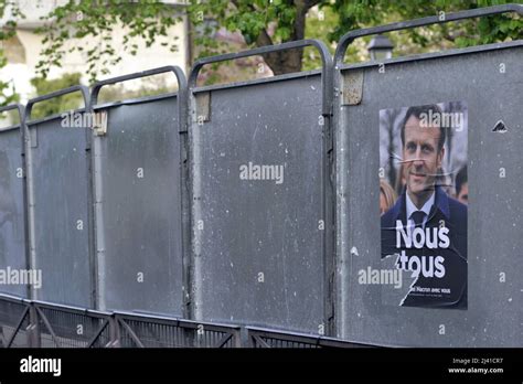 France Paris 75 On The Electorals Signs Only A Poster Of Emmanuel