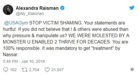 Olympic Gold Medallist Aly Raisman Blasts Usa Gymnastics Daily Mail