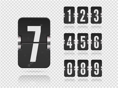 Premium Vector Numeric Floating Flip Scoreboard Set With Reflections