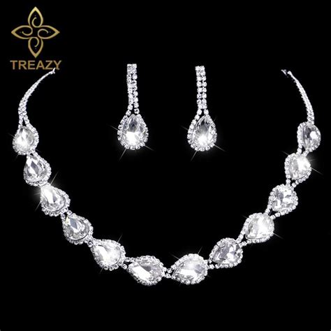 Treazy Luxury Crystal Rhinestone Jewelry Set