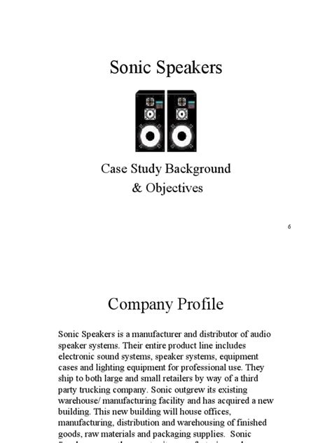 01 Cs Sonic Speakers Information Pdf Supply Chain Management Economic Sectors