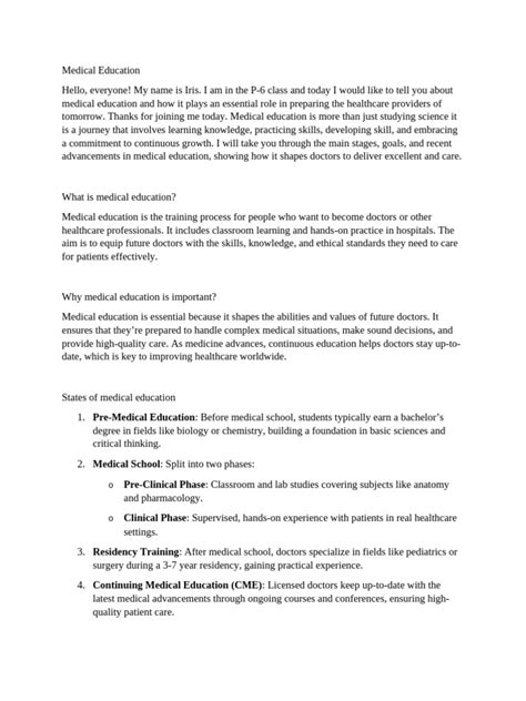 Englsih Fair Script Pdf Medical Education Medicine