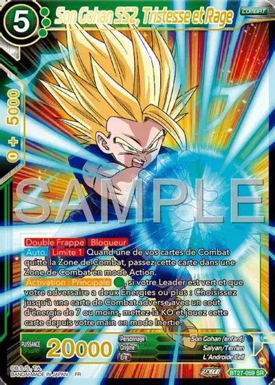 Son Gohan Ss2 Tristesse Et Rage History Of Z Bt27 Bt27 059 Sr