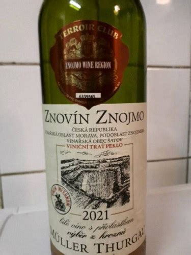 Znovín Znojmo Müller Thurgau Výběr z Hroznů Vivino US