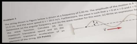 Solved Problem The String Shown In Figure Below Is Driven Chegg