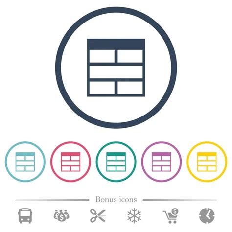 spreadsheet horizontally merge table cells flat round icons stock